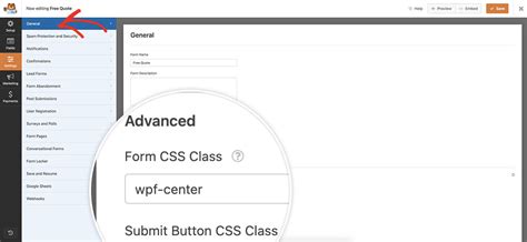 how to center a form with custom css with wpforms