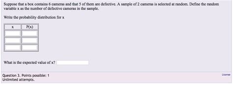 solved suppose that a box contains 6 cameras and that 5 of