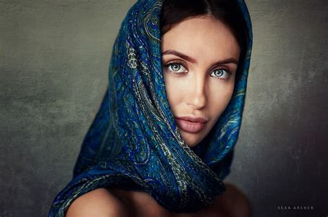 Hd Wallpaper Face Model Sean Archer Simple Background Women