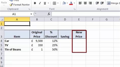 excel 2010 tutorial for beginners 17 percentage calculations