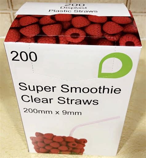 Clear 9mm Wide Straight Jumbo Straws For Milkshakes Smoothies Slush