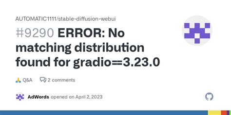 error no matching distribution found for gradio 3 23 0
