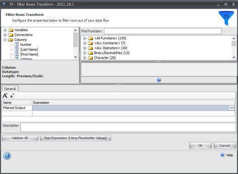 task factory filter rows transform sentryone