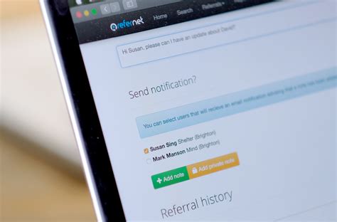 send email notifications with notes refernet