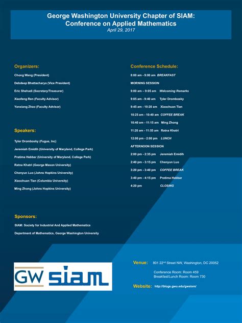 2017 george washington university chapter of siam