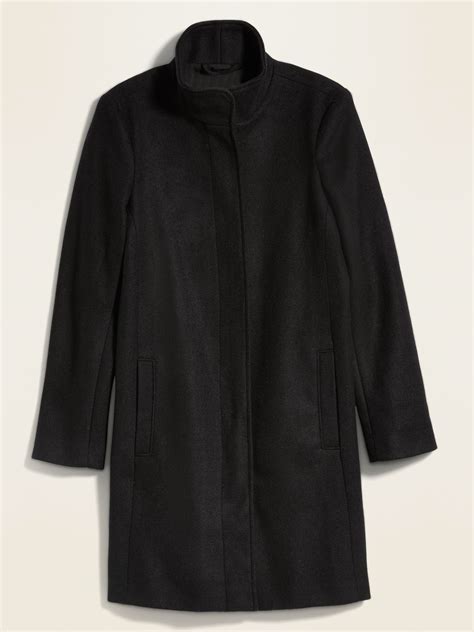 Relaxed Soft Brushed Funnel Neck Coat For Women Old Navy Funnel