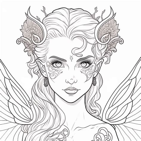 Realistic Fairy Adult Coloring Pages