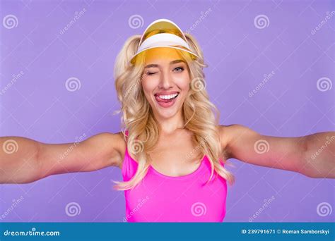Photo Of Young Attractive Girl Happy Positive Smile Lick Teeth Tongue