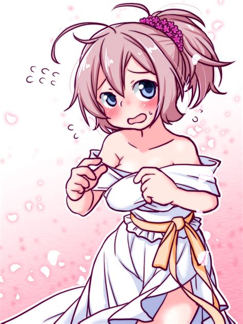 Safebooru 1girl Ahoge Alternate Costume Aoba Kancolle Blue Eyes