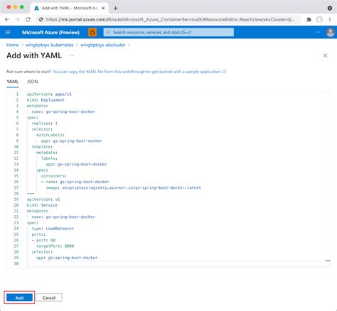 deploy spring boot application to the azure kubernetes service azure