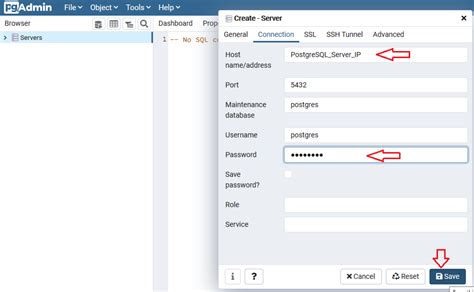 how to access postgresql from pgadmin tech support