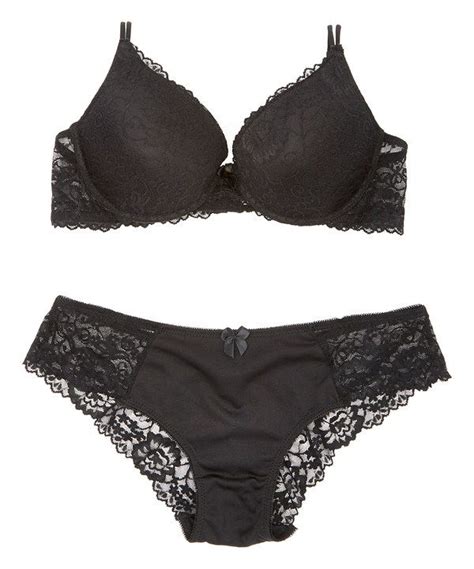 Look At This New York Elegance Black Lace Push Up Bra And Briefs Women