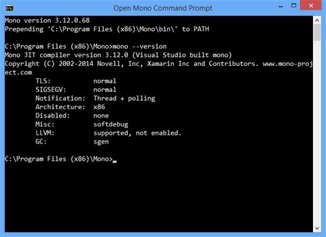 command line developer tools mono framework televisionascse