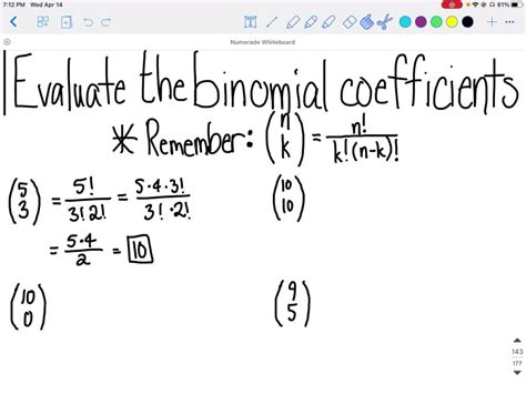 Solved Determine The Value Of Each Binomial Coefficient A 3 5 B 0