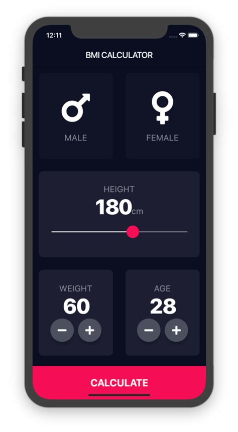 flutter bmi calculator fluttercore
