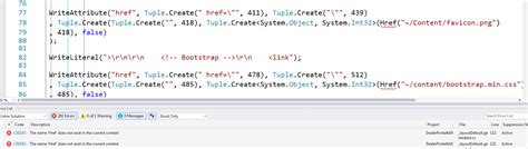 mvc c razor generator compile error with
