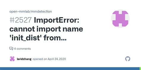 importerror cannot import name init dist from mmdet apis home