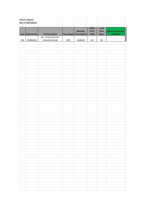 48 Free Bill Of Material Templates Excel And Word ᐅ Templatelab
