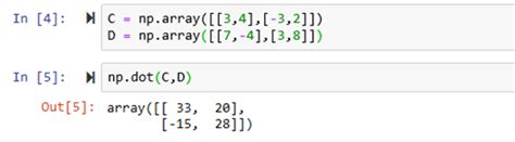 dot product of two matrices in python databasetown