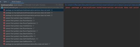 java spring boot project build failed cannot find