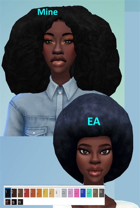 Sims 4 Maxis Match Afro Cc