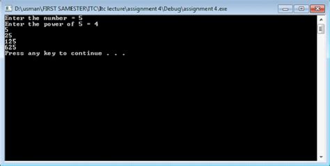 write a c to calculate power of a number logic