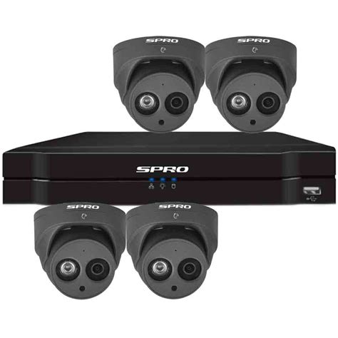 Spro 4ch 6mp Ip Cctv Kit With 4x Fixed Lens Turret Grey Camera With