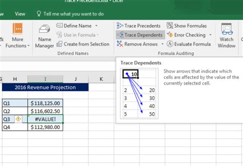 excel formulas using trace precedents to find and resolve errors learn