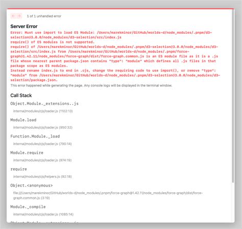 error must use import to load es module when importing react force