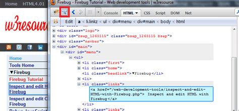 firebug tutorial web development tools w3resource