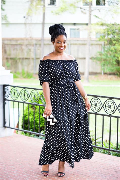 Black And White Polka Dot Maxi Queen Of Sleeves