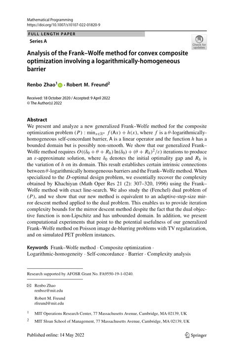 pdf analysis of the frank wolfe method for convex composite