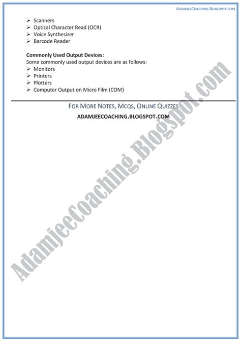 adamjee coaching input output devices short question