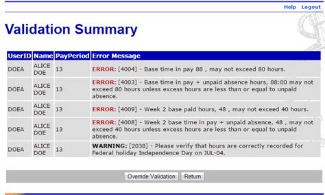 overriding validation errors