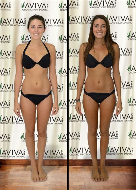 Spray Tan Before And After By Blush Organic Sunless Tanning Using Aviva