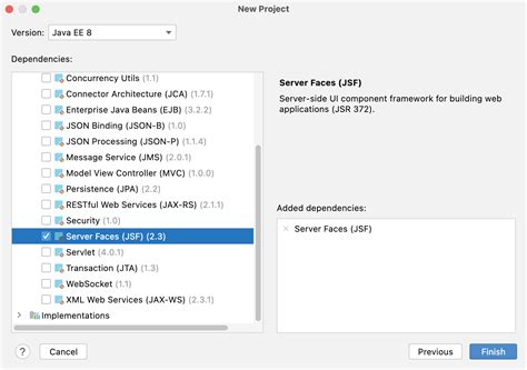 jakarta server faces jsf intellij idea