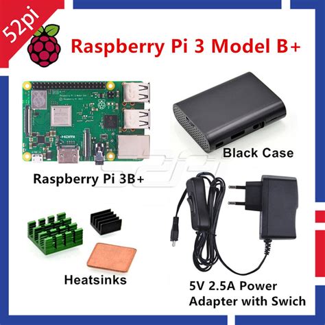 52pi raspberry pi 3 starter kit with raspberry pi 3 model b 5v 2 5a