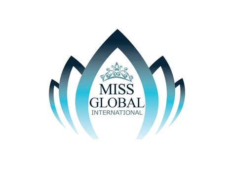 The Miss Global International Logo Is Shown In Blue And Black On A