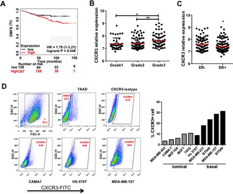 A Cxcr3 Expression Correlates With Breast Cancer Progression And
