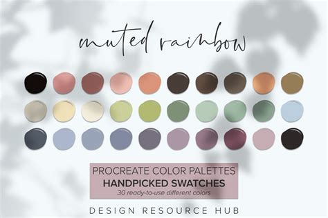Procreate Color Palette Muted Rainbow The Design Resource Hub