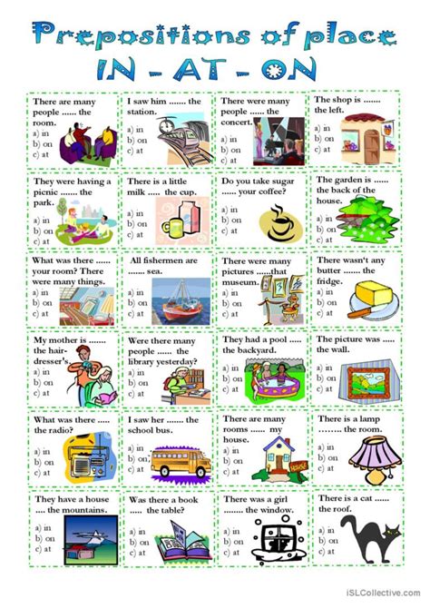 Prepositions Of Place Warmer Filler… English Esl Worksheets Pdf And Doc