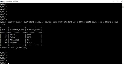 what is cross join in dbms