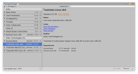 unity il2cpp build support for linux sysroot base 0 1 19 preview