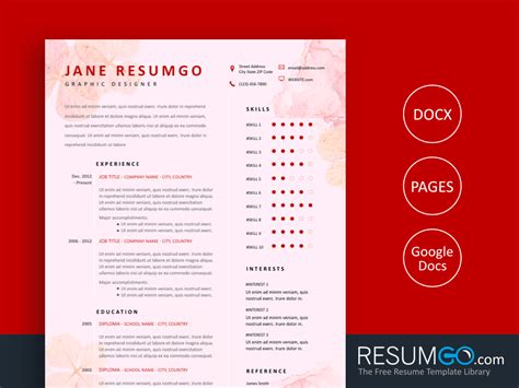 Free Pink Resume Templates Instant Download Resumgo