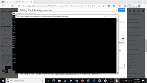 how can i get rid of these errors when trying to start a django project