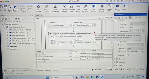 cannot assign from type system object to type systemt32 in assign