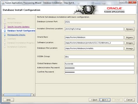 oracle fusion applications installation install oracle 11g database