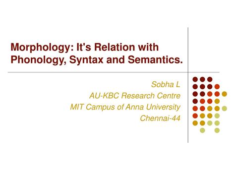 Ppt Morphology Its Relation With Phonology Syntax And Semantics
