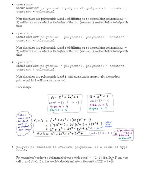 solved polynomial class using dynamic arrays implement a