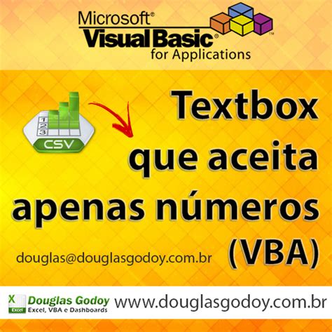 textbox que aceita apenas números aprenda excel e vba douglas godoy